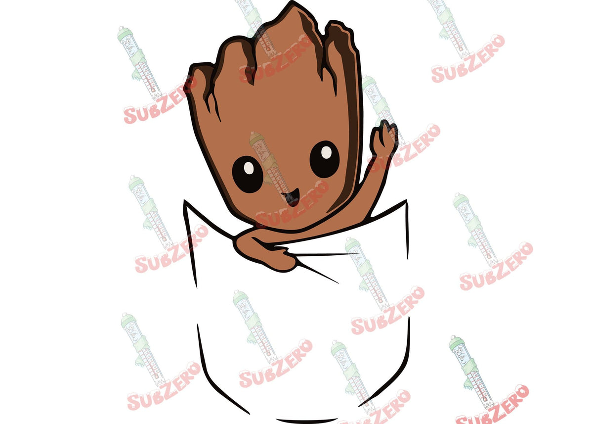 Groot in pocket Ready to press sublimation heat transfer Guardians Mar ...
