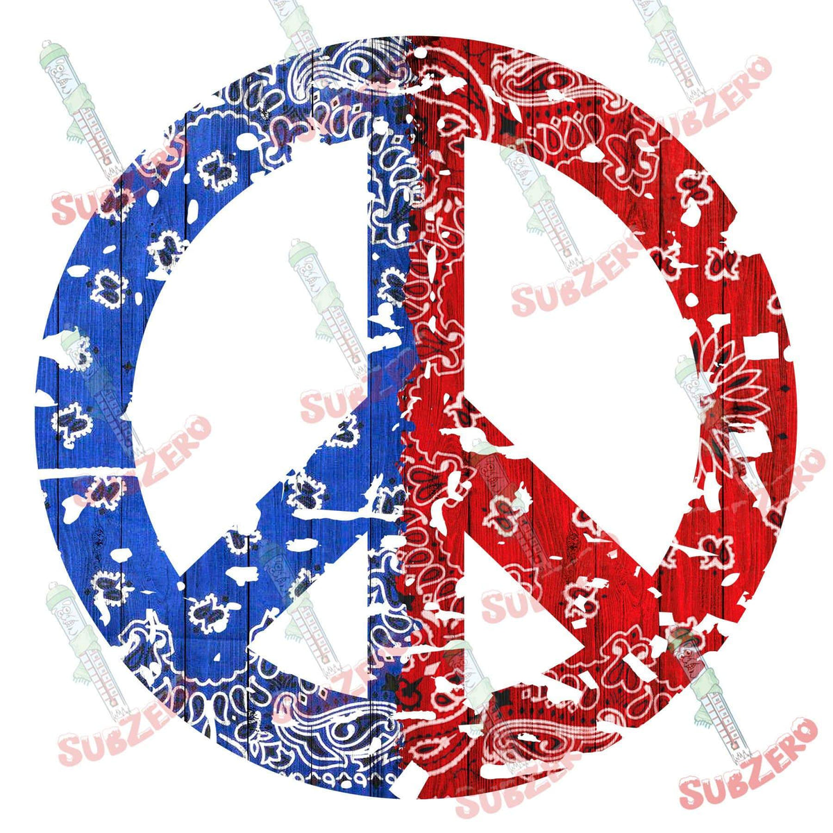 Peace sign Bandanna paisley look ready to press sublimation transfer ...