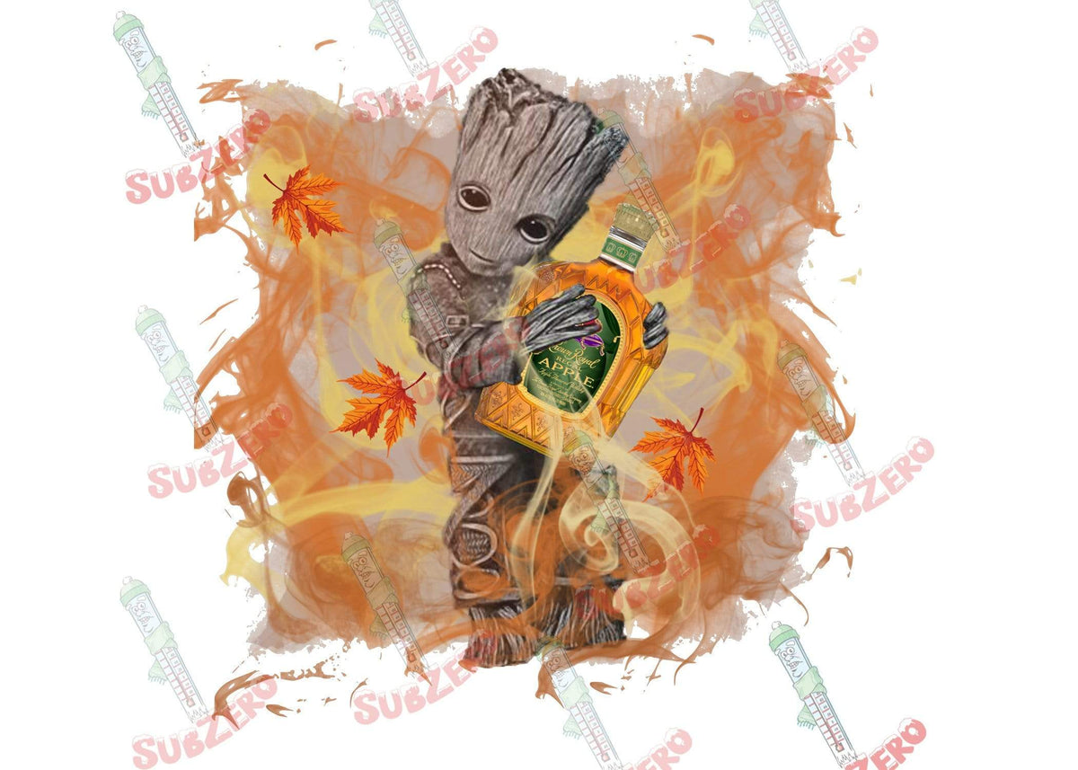 Groot in the fall staying cozy with his apple Crown Royal ready to pre ...